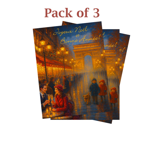 Folded Christmas greeting cards with French text inside – Long Bridge ...