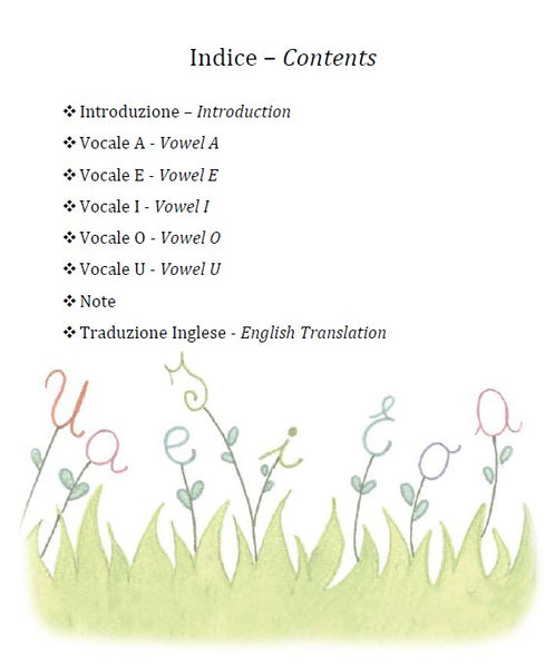 Vocali Italiane, Italian Vowels: A Picture Book about the Vowels of th ...