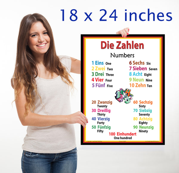 German Language School Poster - Number Wall Chart for Home and Classro ...