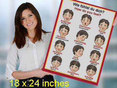 German Language School Poster - Words About Feelings - Wall Chart for ...