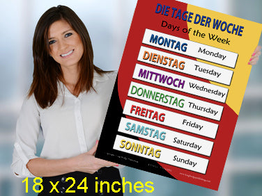 German Language School Poster - Days of the Week - Wall Chart for Home ...