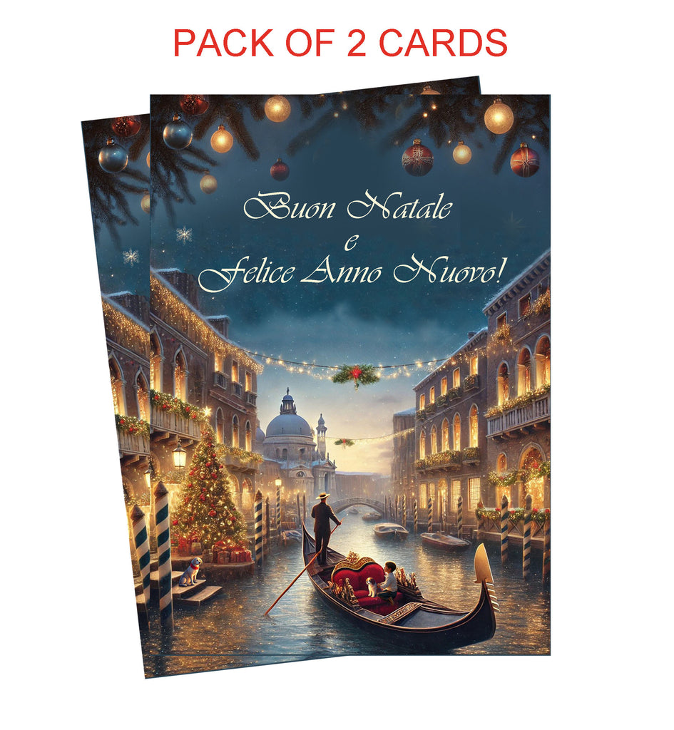 Glow In Dark Canvas Art Pack Of 10 Italian Christmas Cards - Buon ...