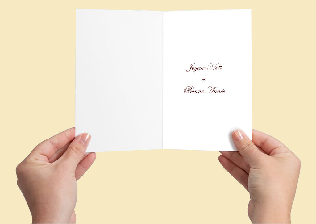 Folded Christmas greeting cards with French text inside – Long Bridge ...