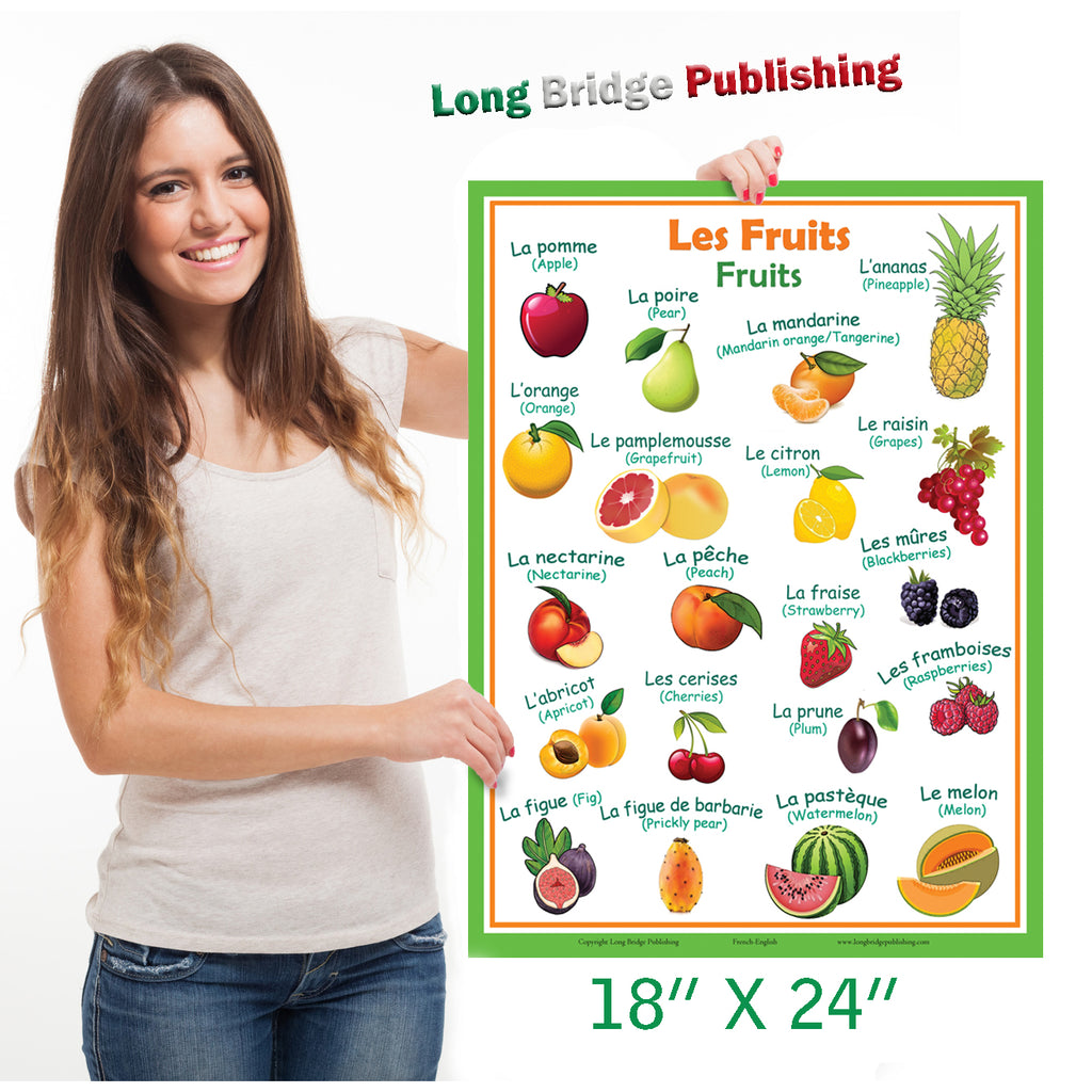 French Language Poster - Fruits: Bilingual ESL School Chart – Long ...