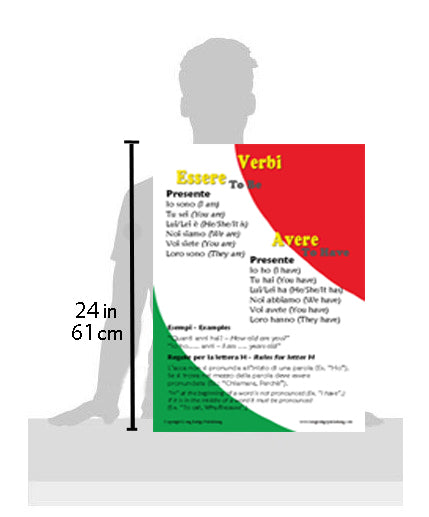 Bilingual poster: Italian verbs "Essere" and "Avere" simplified for be ...