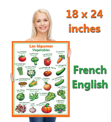 French Language School Poster - Légumes/Vegetables: Bilingual ESL Char ...