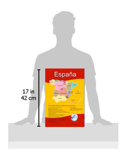 Spanish Language School Poster - Map of Spain with its 17 Autonomous C ...