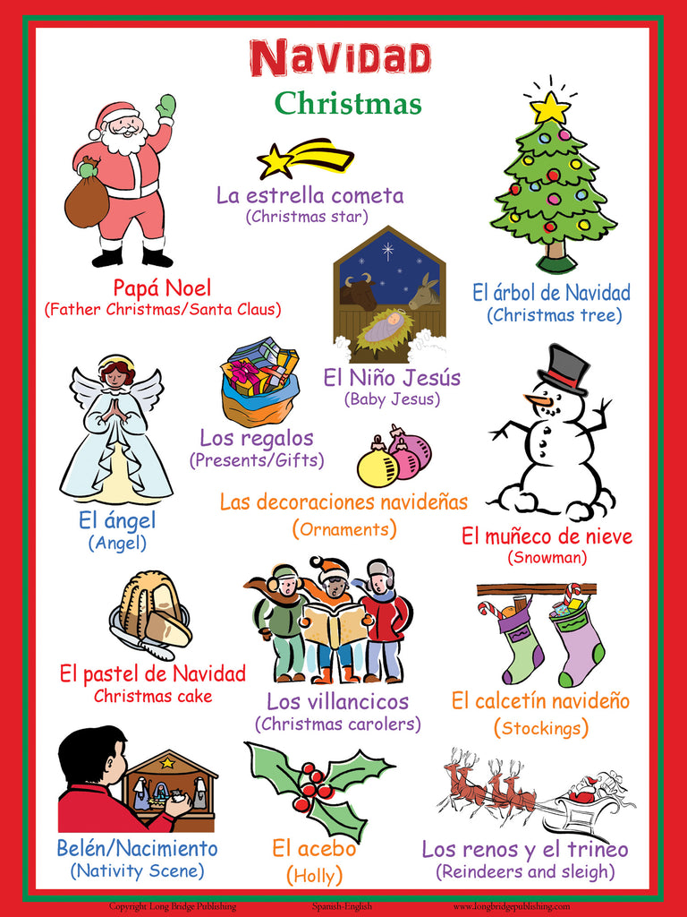 Spanish language school poster: Christmas - Navidad (bilingual Spanish ...