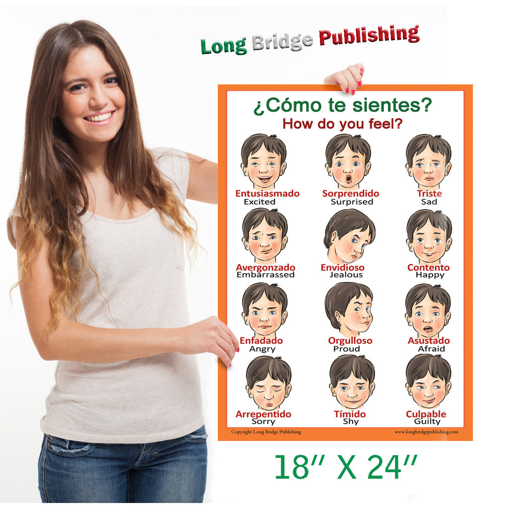Spanish Language School Poster - Feelings - Wall Chart for Home and Cl ...