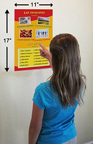 Poster with Seasons and Months in Spanish with English translation ...