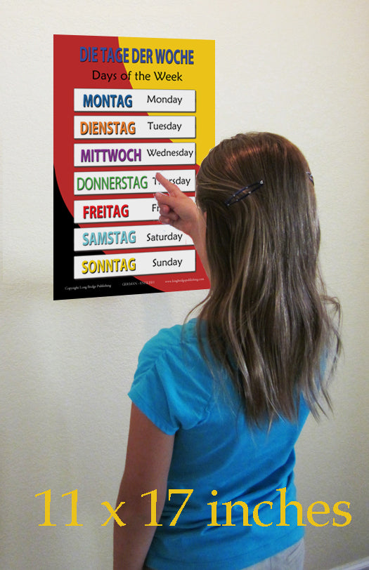 German Language School Poster - Days of the Week - Wall Chart for Home ...