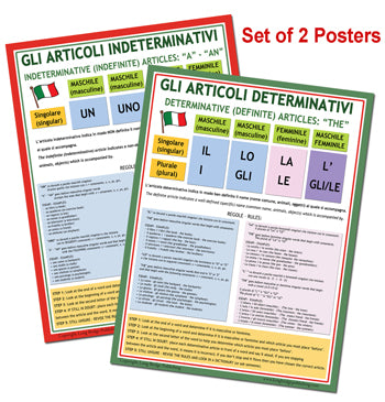 Italian Grammar School Poster - Articles (Articoli in Italiano) Biling ...