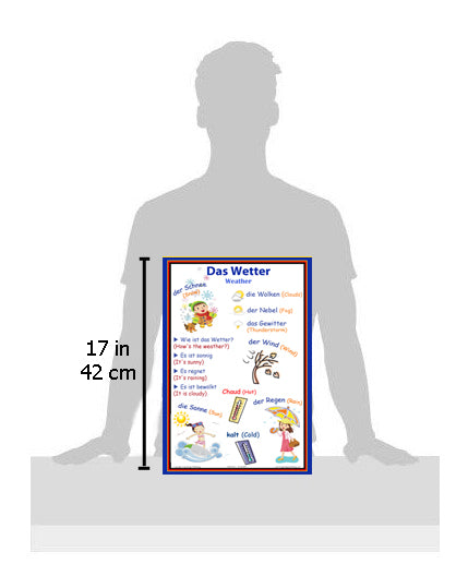 Bilingual School Poster - Weather words in German and English, Wall Ch ...