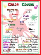 School Poster: Colori (Colors) (Colours) bilingual: Italian and Englis ...